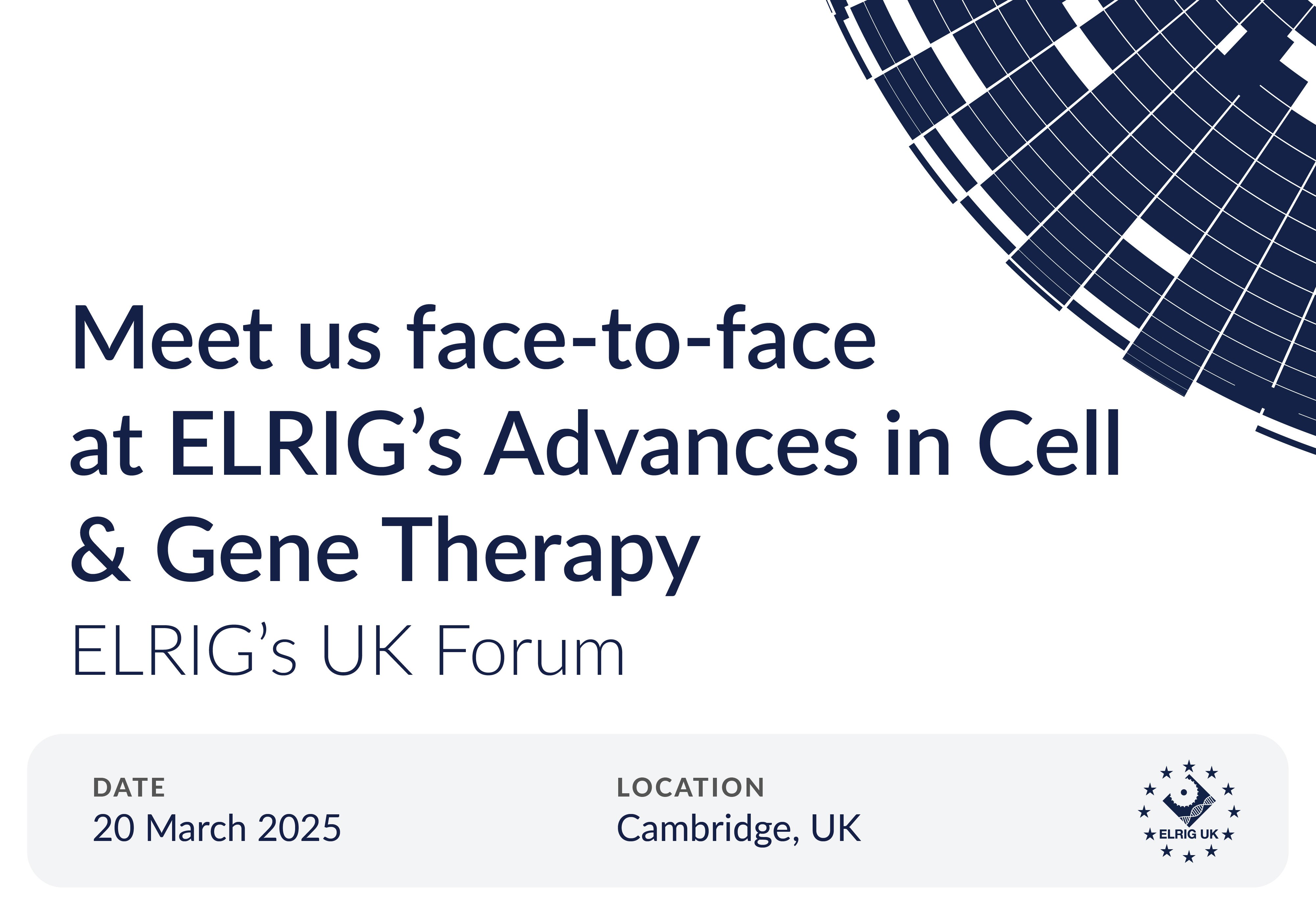 Meet us at ELRIG UK, 20 March 2025 (Cambridge, UK)