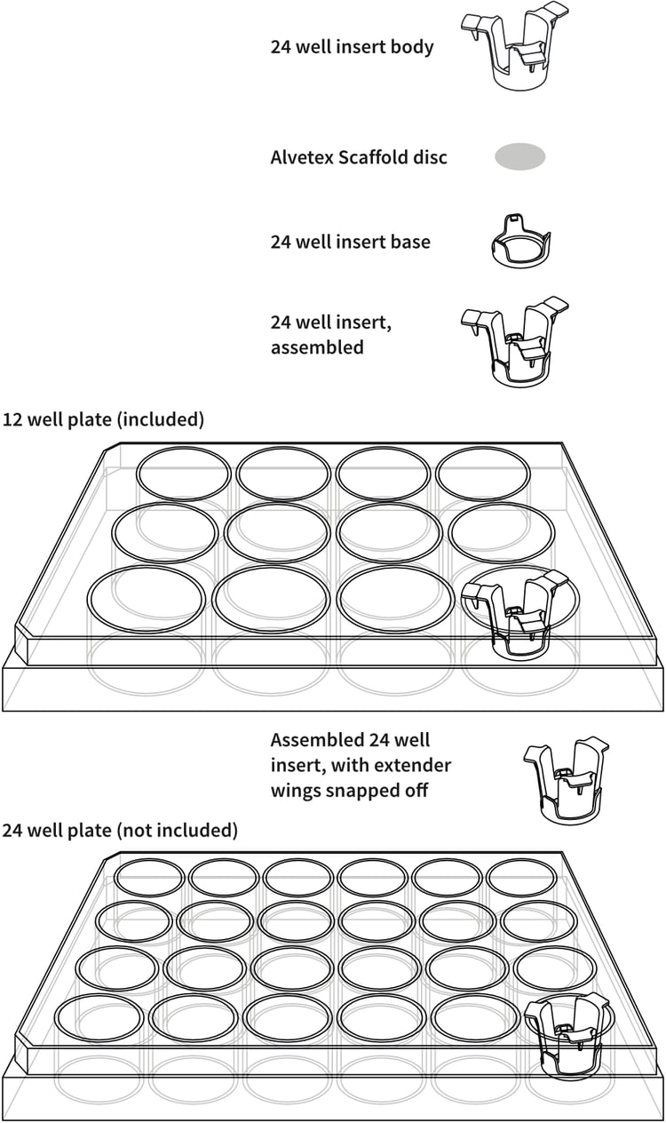 AVP012-12/AVP012-48/AVP012-96 - Alvetex Scaffold 24 Well Insert